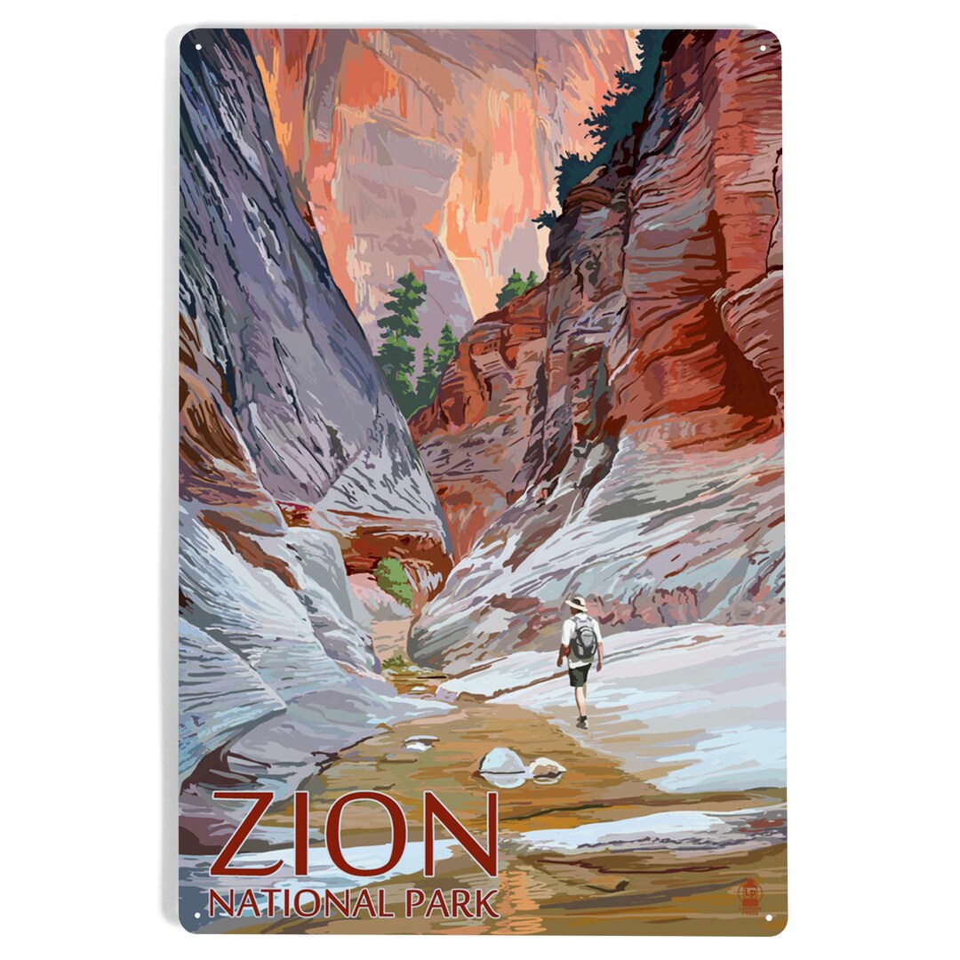 Metal Signs, Zion National Park, Utah, Slot Canyon, Illustration ...