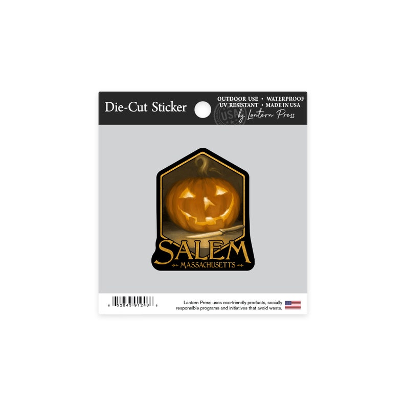 Sticker Salem Massachusetts Jack-o-lantern Oil Painting - Etsy