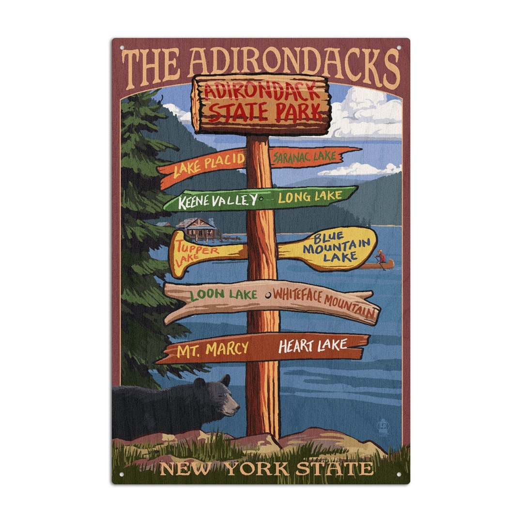 Birch Wood Adirondacks New York Destination Signpost - Etsy