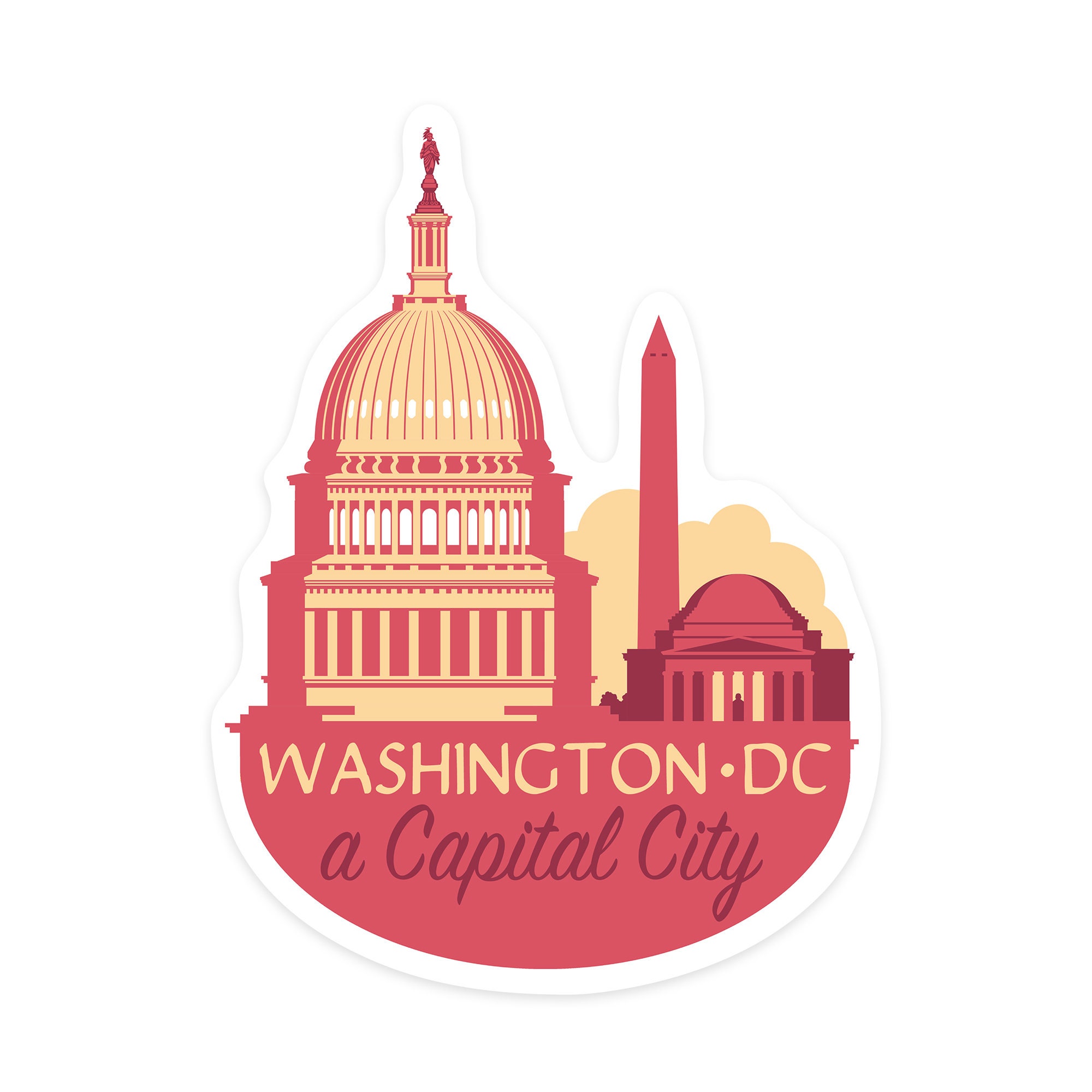 Sticker Washington DC A Capital City Contour Lantern Press - Etsy