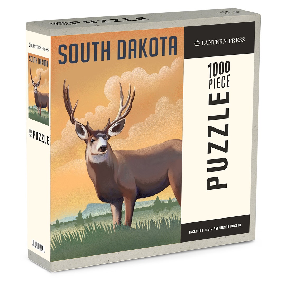 Puzzle South Dakota Mule Deer Litho 1000 Pieces Unique - Etsy