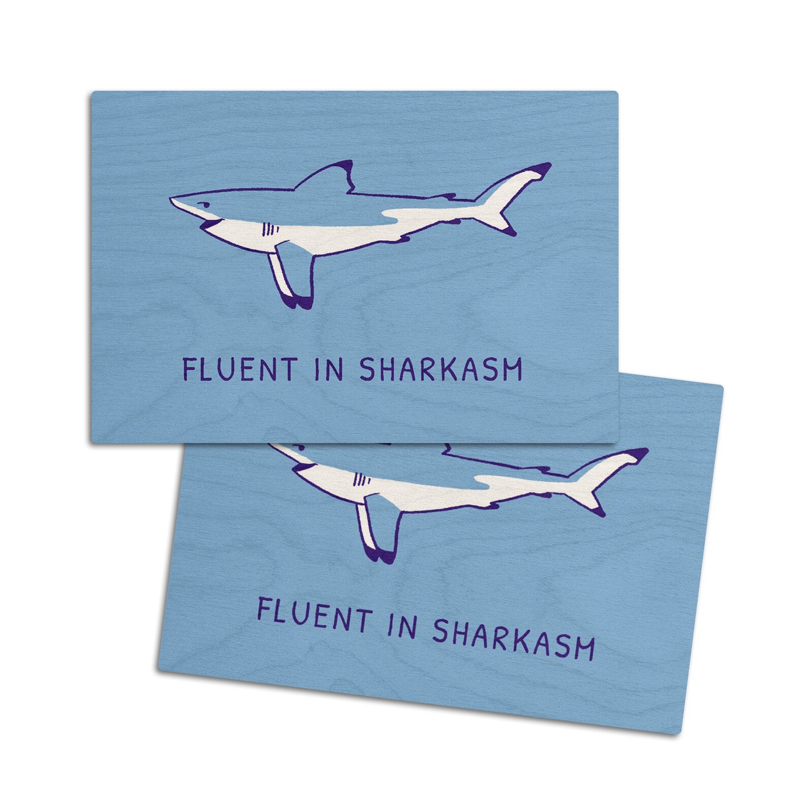 Birch Wood Humorous Animals Collection Shark Fluent in | Etsy