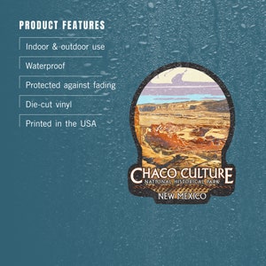 Sticker, Chaco Culture National Historical Park, New Mexico, Contour ...
