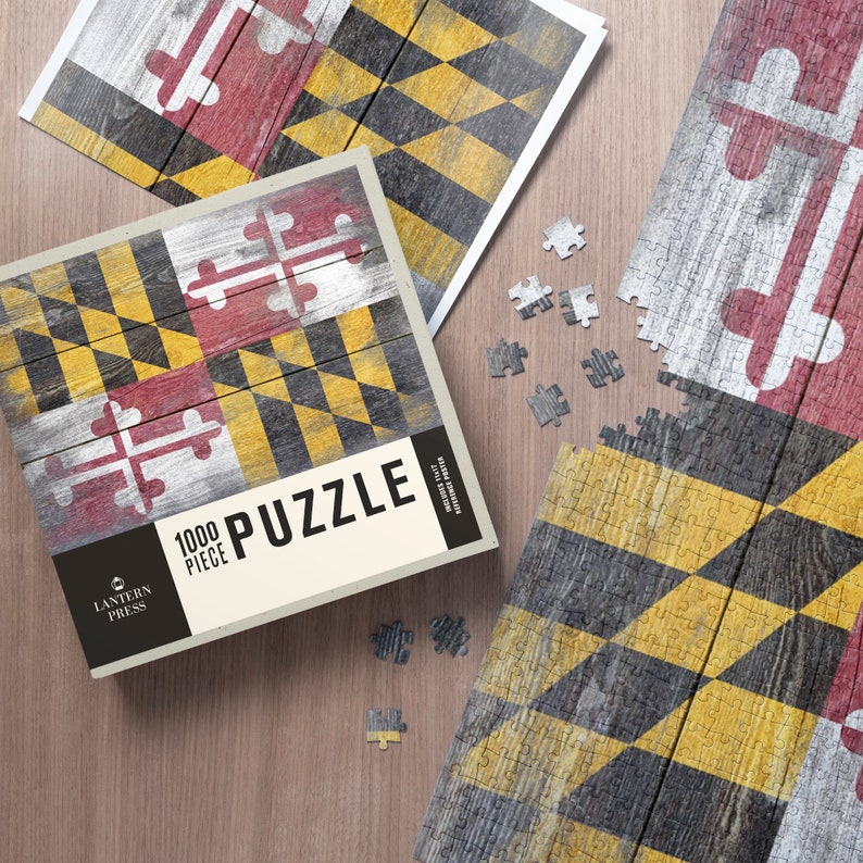 Puzzle Rustic Maryland State Flag 1000 Pieces Unique - Etsy