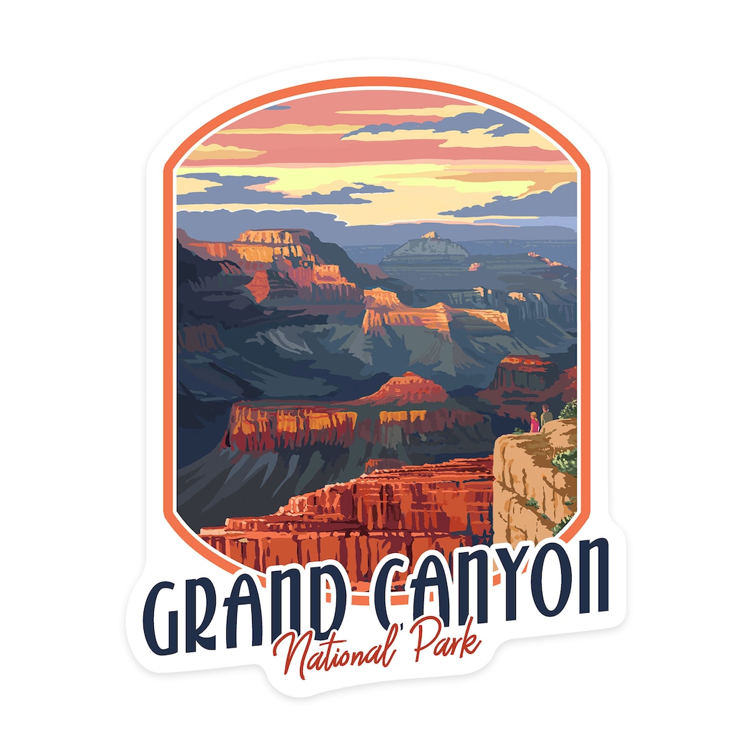 Sticker, Grand Canyon National Park, Mather Point, Contour , Vinyl Die ...