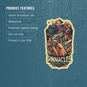 Sticker, Pinnacles National Park, California, Distressed Vector ...