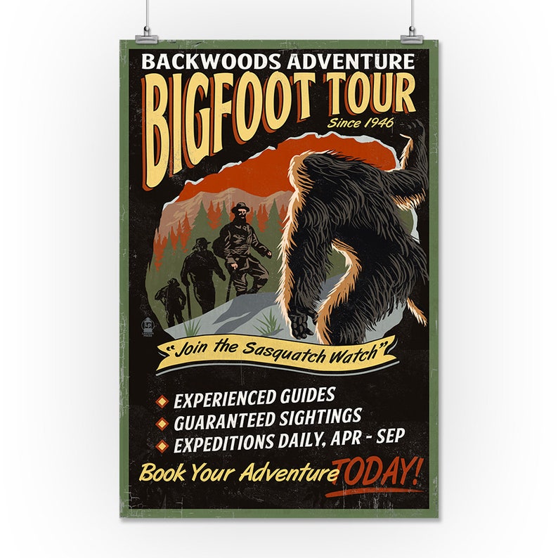 Prints Signs Bigfoot Tours Vintage Sign Unique Metal Art - Etsy