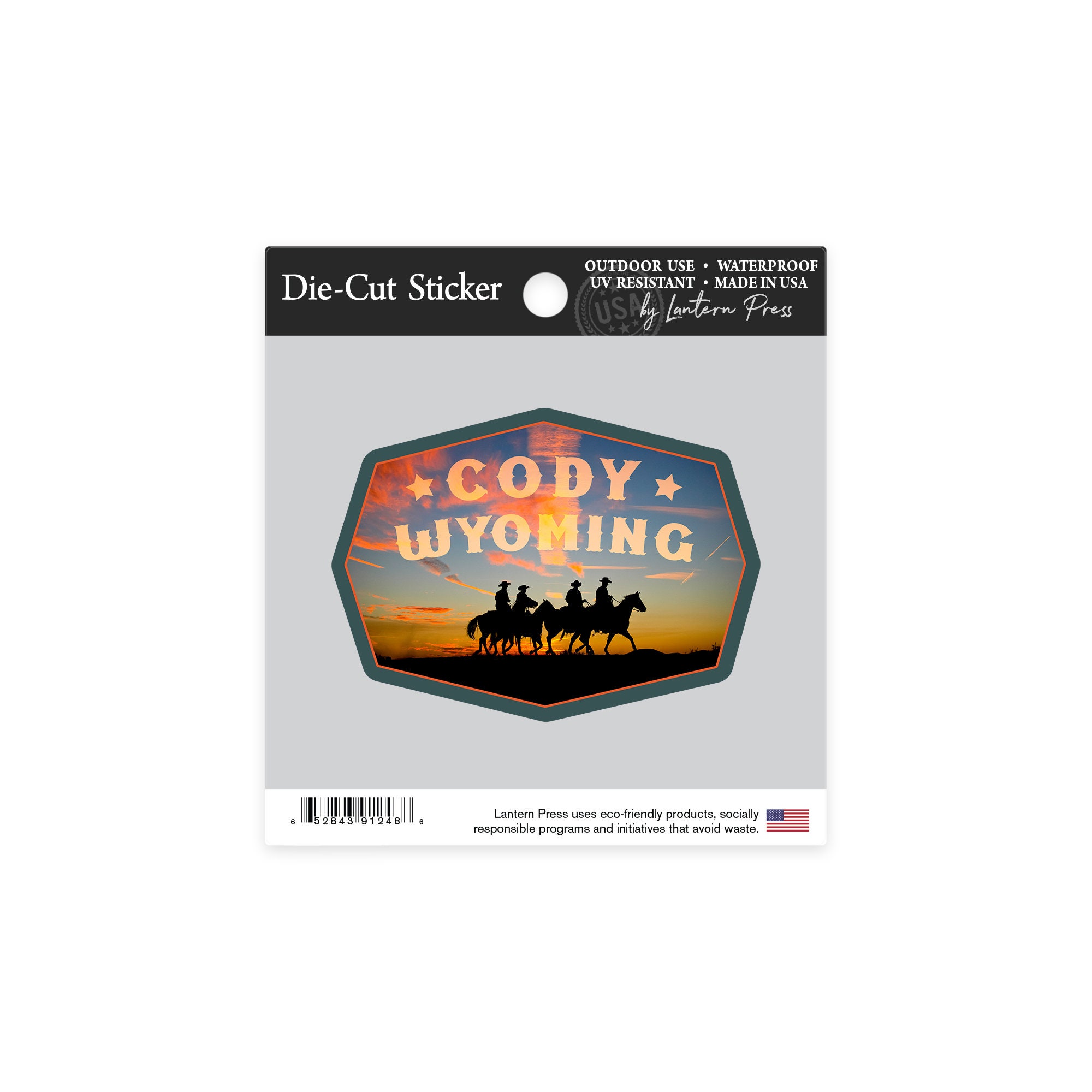 Sticker Cody Wyoming Cowboys at Sunset Contour Lantern | Etsy