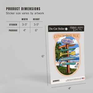 Sticker, Key West, Florida, Conch Republic, Destination Signs, Contour ...