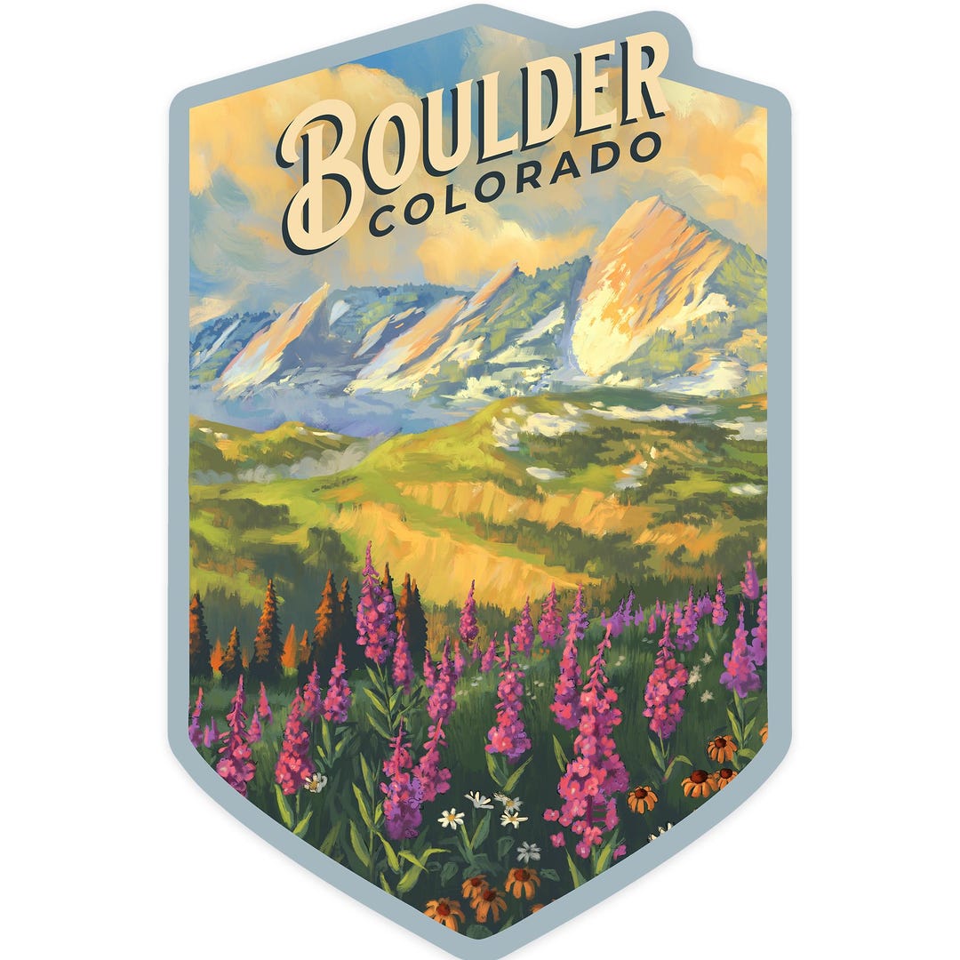 Sticker, Boulder, Colorado, Flatirons, Oil Painting, , Vinyl Die Cut ...