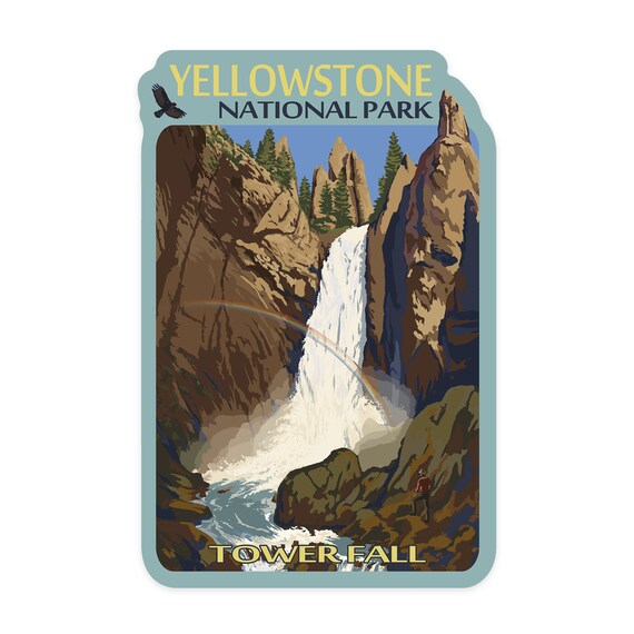 Sticker Yellowstone National Park Wyoming Tower Fall - Etsy