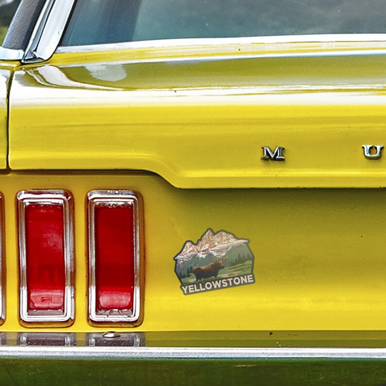 Sticker Yellowstone National Park Wyoming Moose and - Etsy