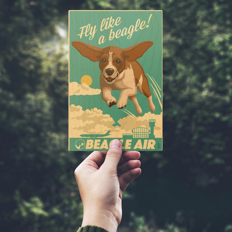 Birch Wood Beagle Retro Aviation Ad Lantern Press Artwork - Etsy