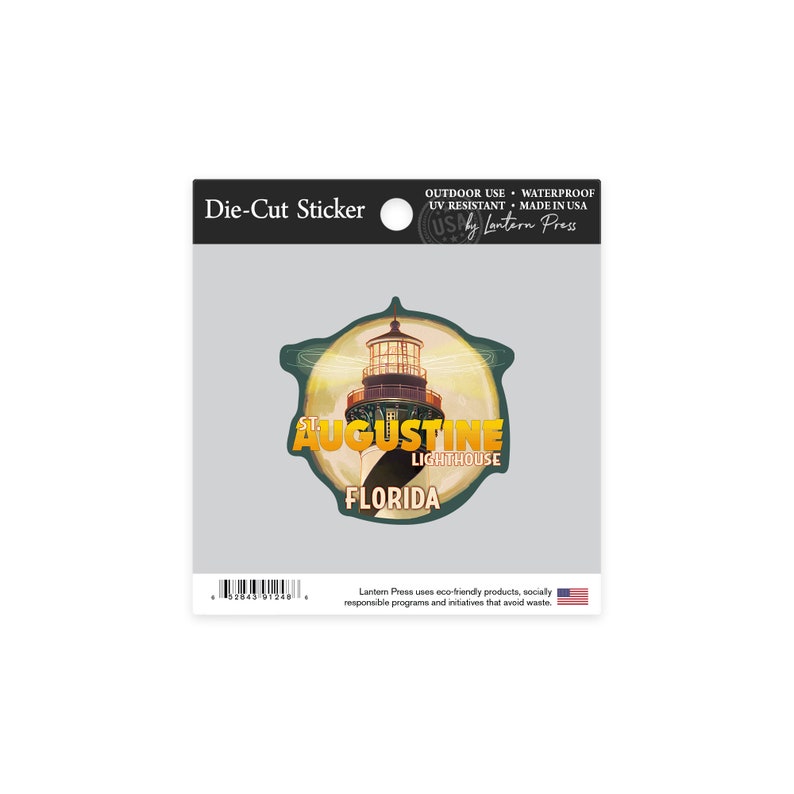 Sticker St. Augustine Florida Lighthouse and Moon Contour - Etsy