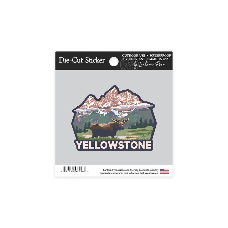 Sticker Yellowstone National Park Wyoming Moose and - Etsy