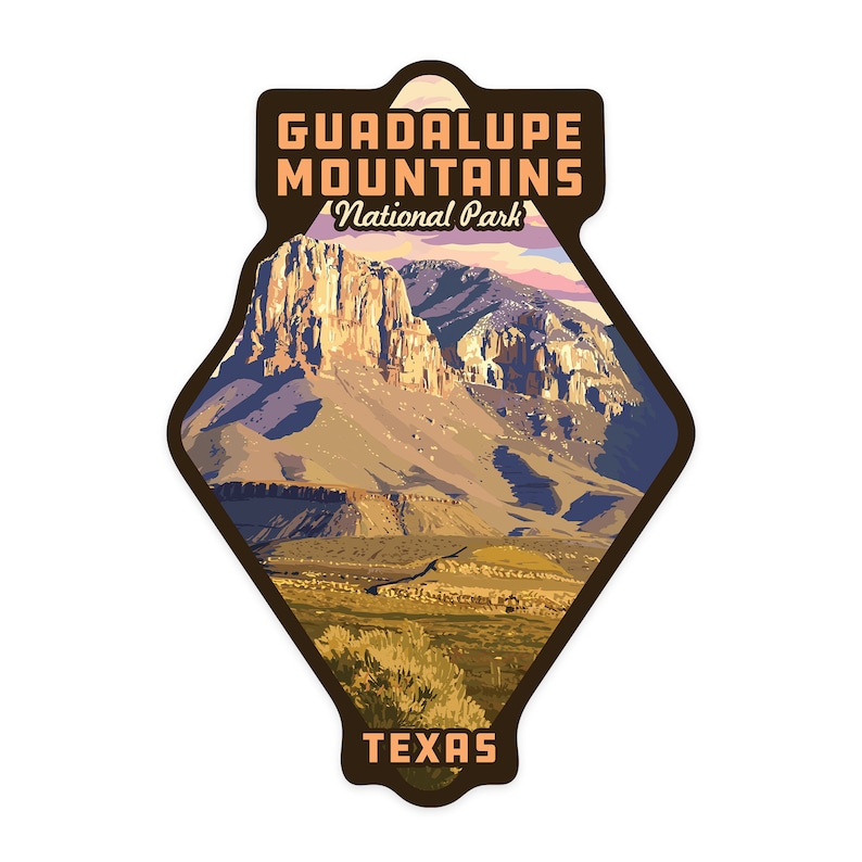 Sticker Guadalupe Mountains National Park Texas Contour - Etsy
