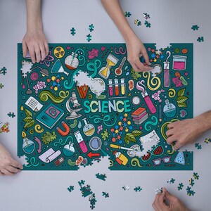 Puzzle Science Icons Collage 1000 Pieces Unique Jigsaw - Etsy