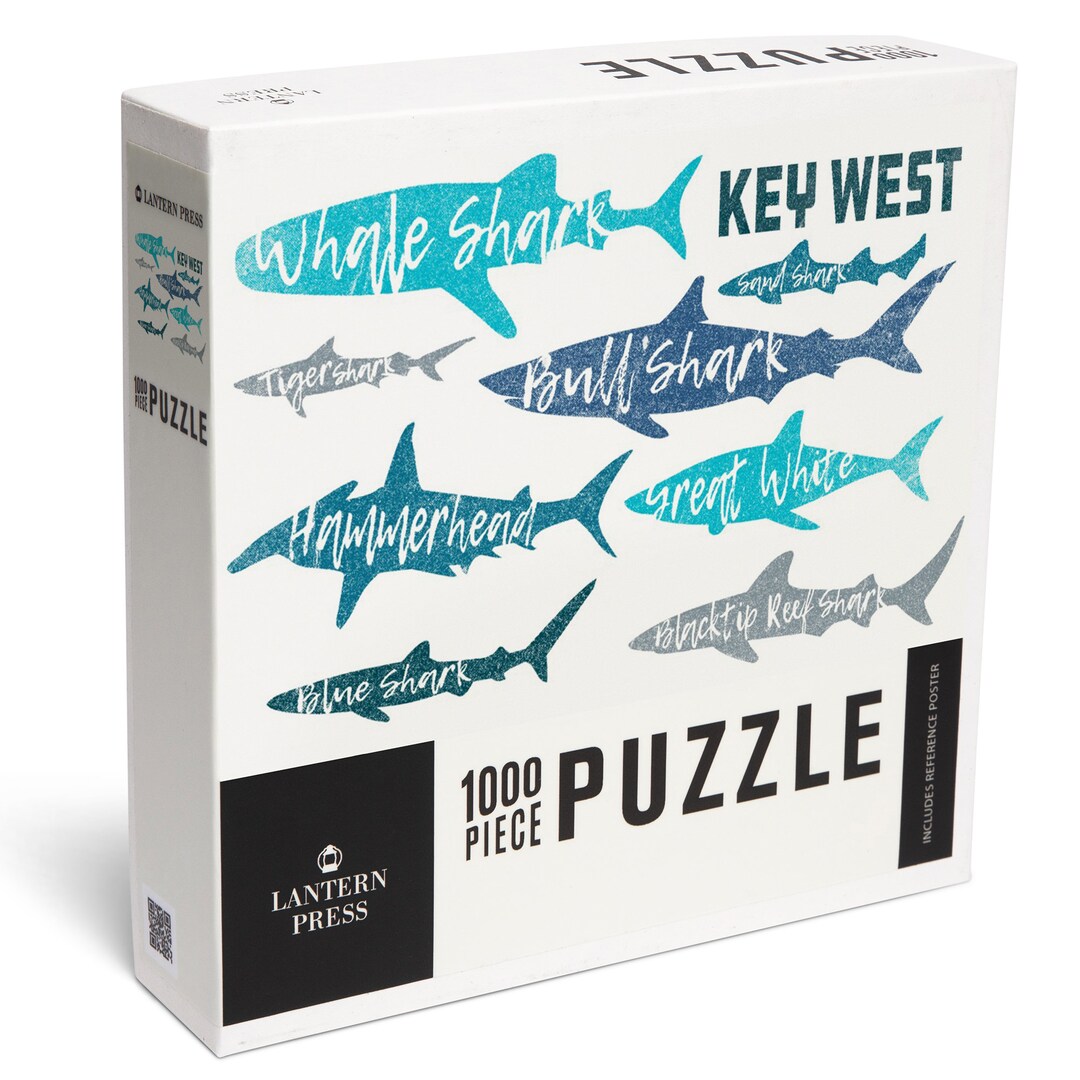 Puzzle, Key West, Florida, Sharks, Pattern, Shark Names, 1000 Pieces ...