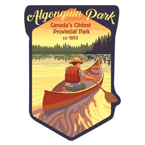 Sticker, Algonquin Provincial Park, Ontario, Canada, Canoe Scene ...