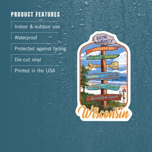 Sticker, Door County, Wisconsin, Sign Destinations, Contour, Lantern ...