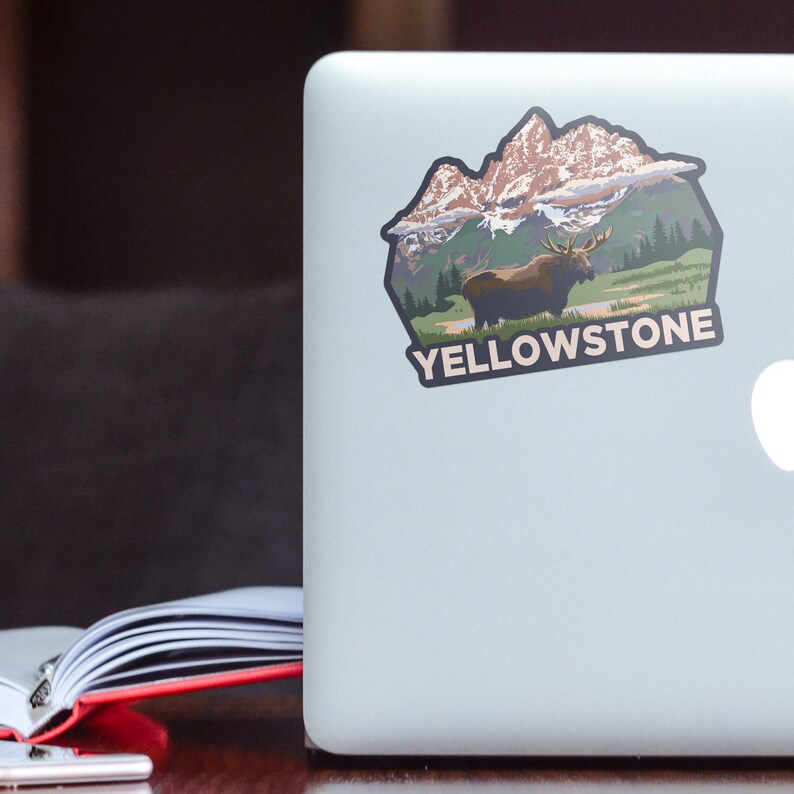 Sticker Yellowstone National Park Wyoming Moose and - Etsy
