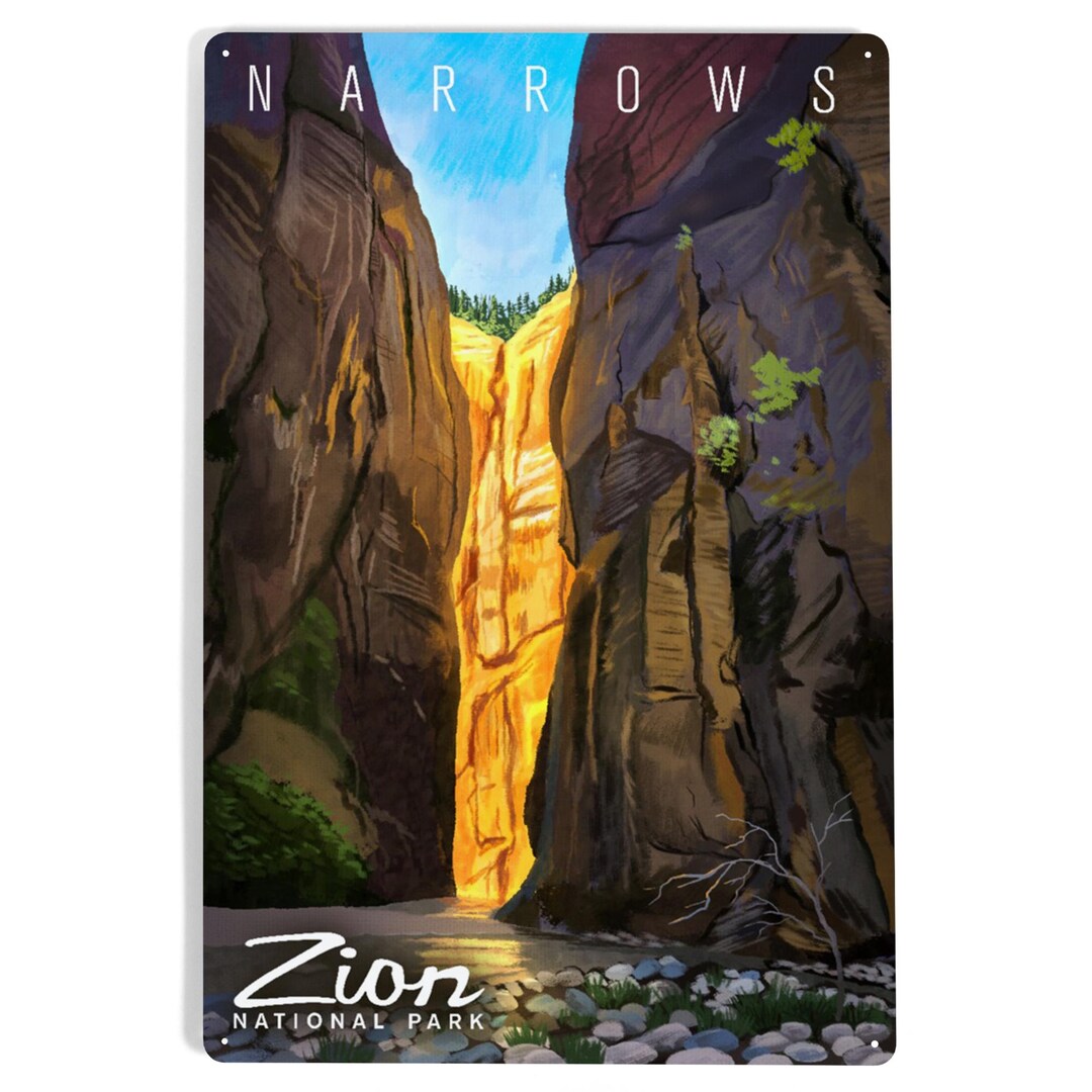 Metal Signs, Zion National Park, Utah, Narrows, Oil Painting, Unique ...