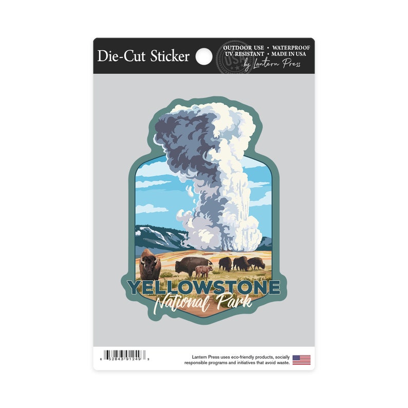 Sticker Yellowstone National Park Wyoming Old Faithful & | Etsy