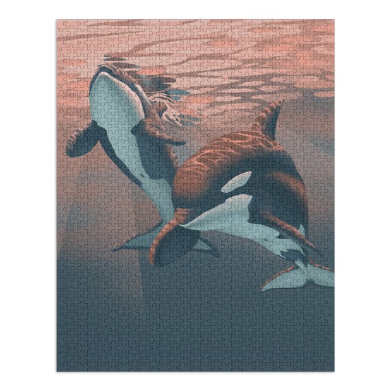 Puzzle Orca Lithograph 1000 Pieces Unique Jigsaw Family - Etsy