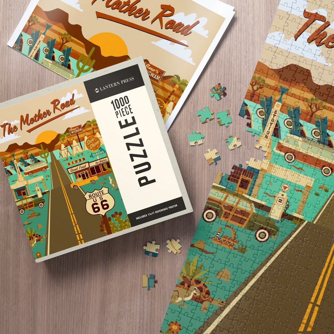 Puzzle Route 66 Mother Road Geometric 1000 Pieces Unique - Etsy