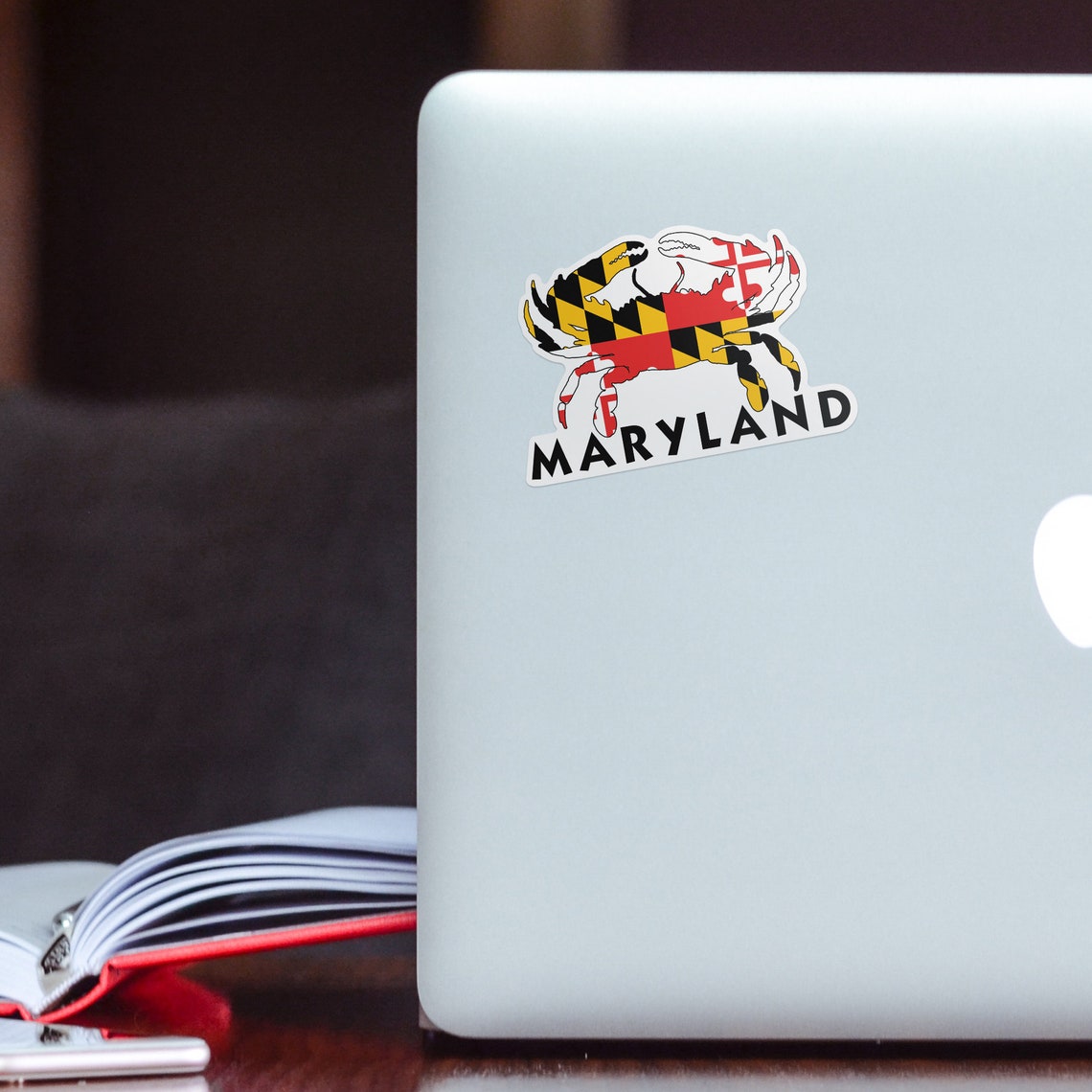 Sticker Maryland Crab Flag Contour Lantern Press Artwork - Etsy