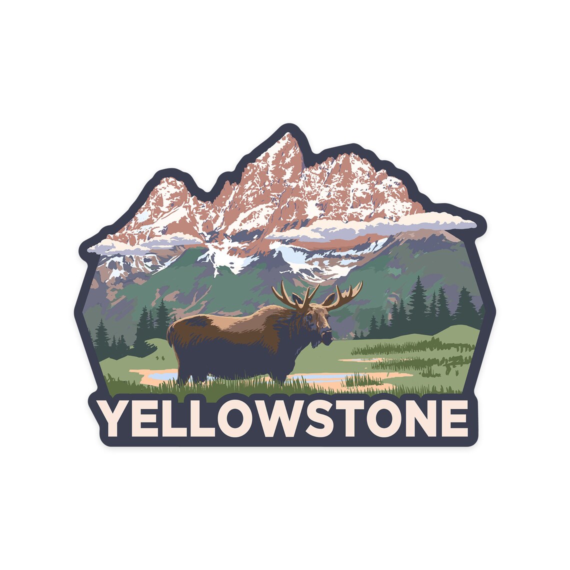 Sticker Yellowstone National Park Wyoming Moose and - Etsy