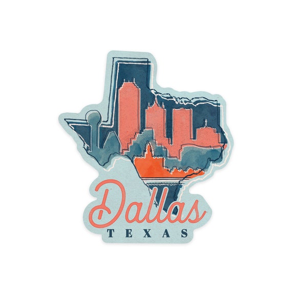 Sticker Dallas Texas Whimsy City Collection State and | Etsy