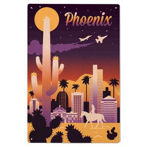 Birch Wood, Phoenix, Arizona, Retro Skyline Chromatic Series ...