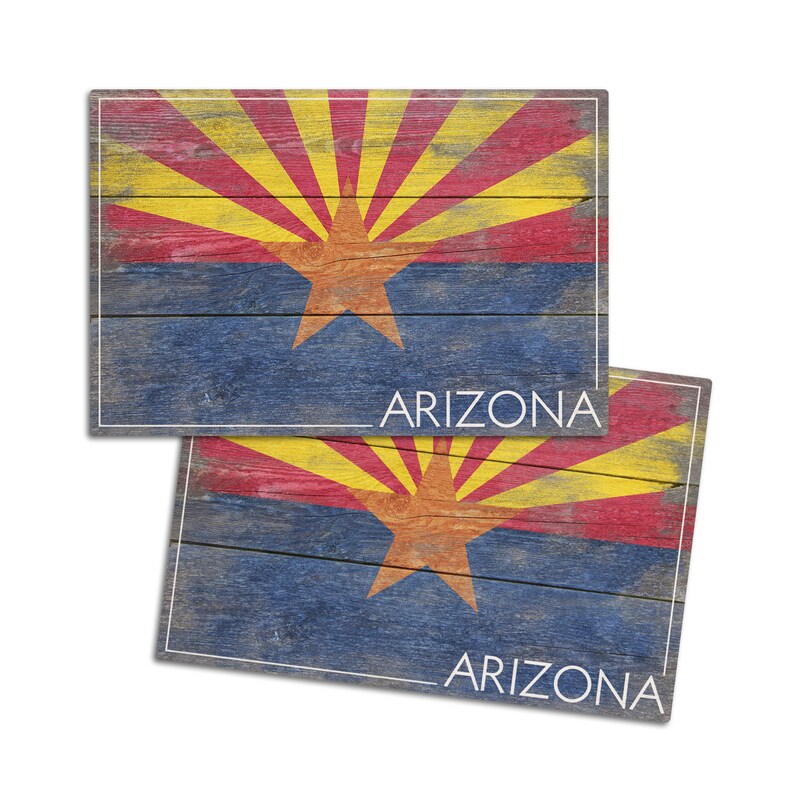 Birch Wood Arizona Rustic State Flag Sustainable Sign or - Etsy