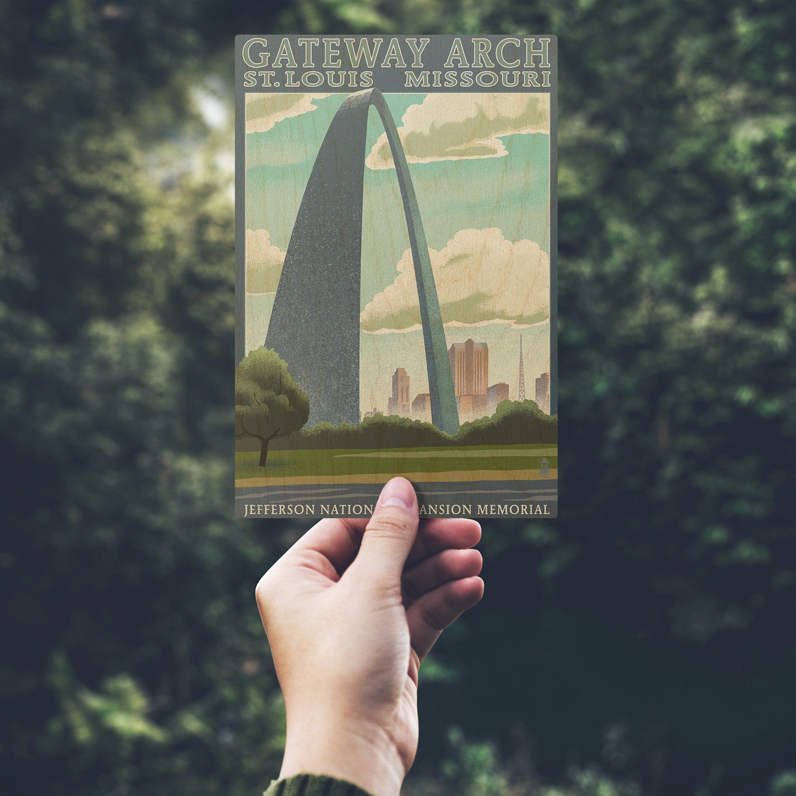 Birch Wood St. Louis Missouri Gateway Arch Lithography - Etsy