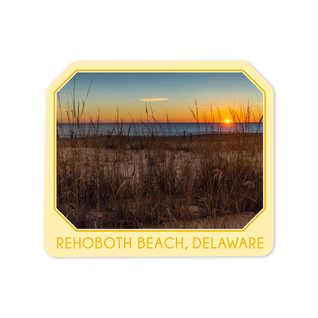 Sticker, Rehoboth Beach, Delaware, Beach and Sunrise, , Vinyl Die Cut ...