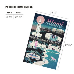 Puzzle Miami Florida Retro Skyline Chromatic Series 1000 - Etsy