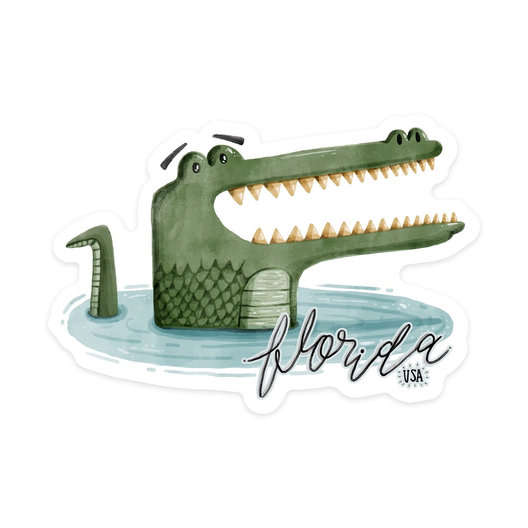 Sticker Florida Alligator Watercolor Contour Lantern - Etsy
