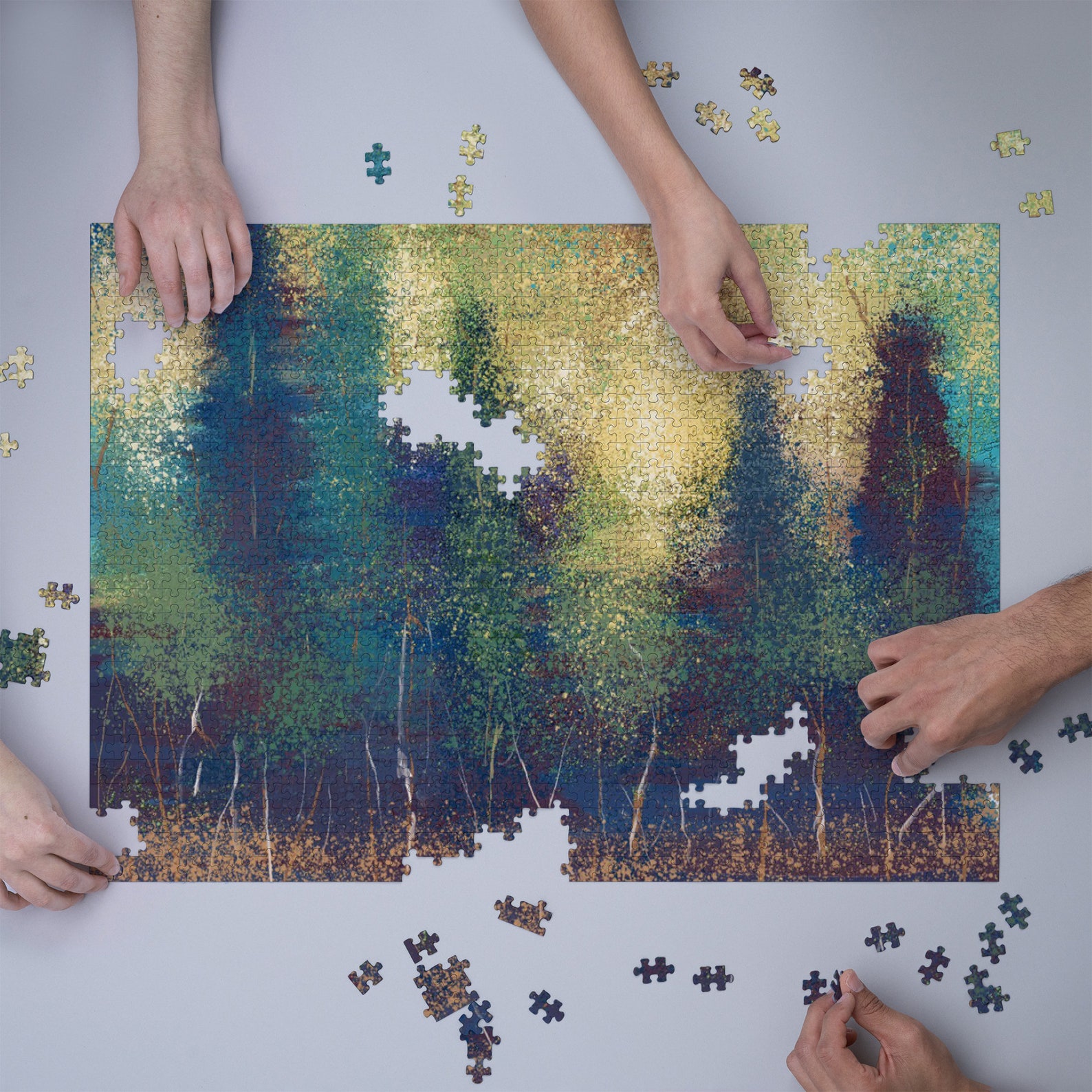 Puzzle Abstract Trees 2 Oil Painting 1000 Pieces Unique - Etsy