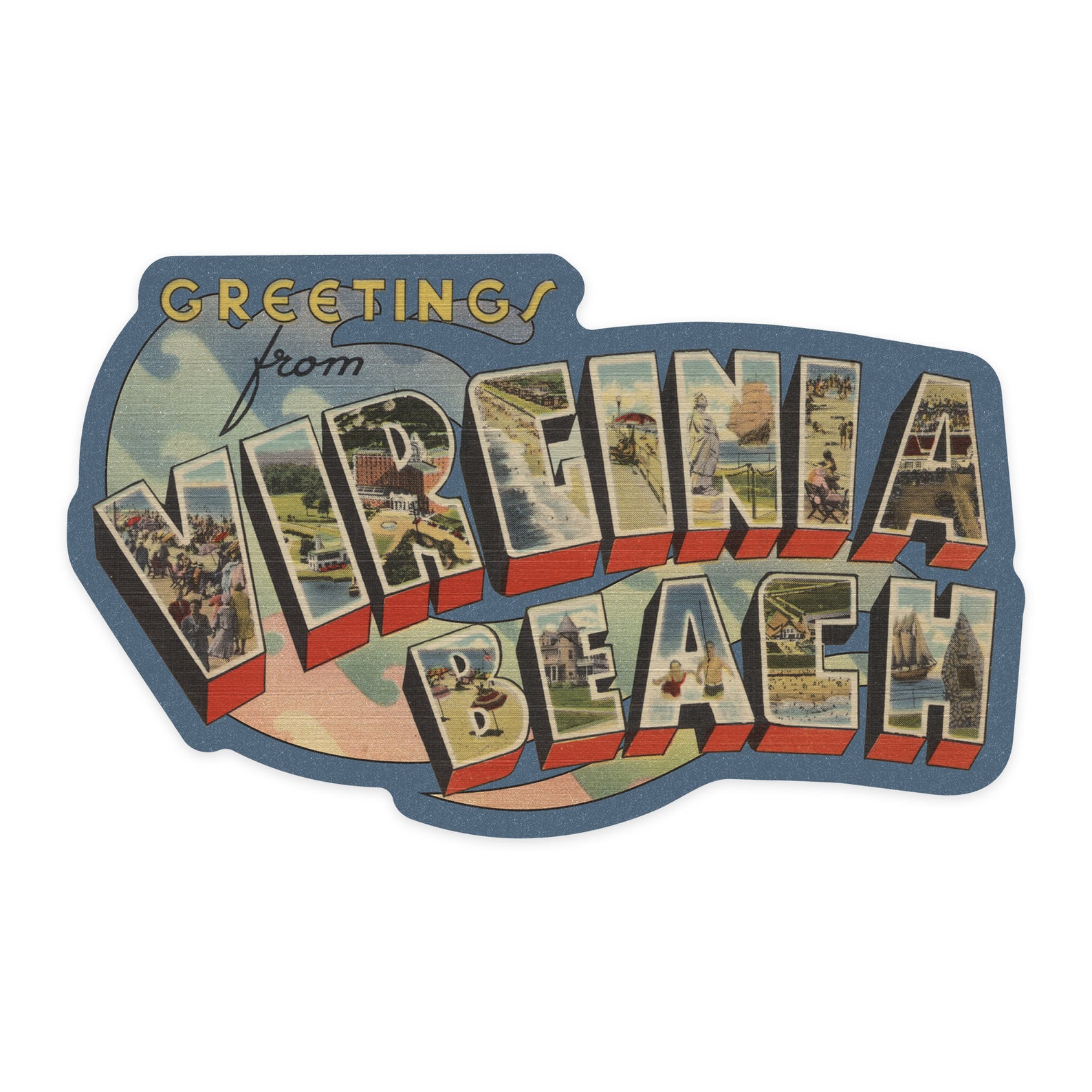 Sticker Virginia Beach Virginia Big Letter Scene Halftone - Etsy