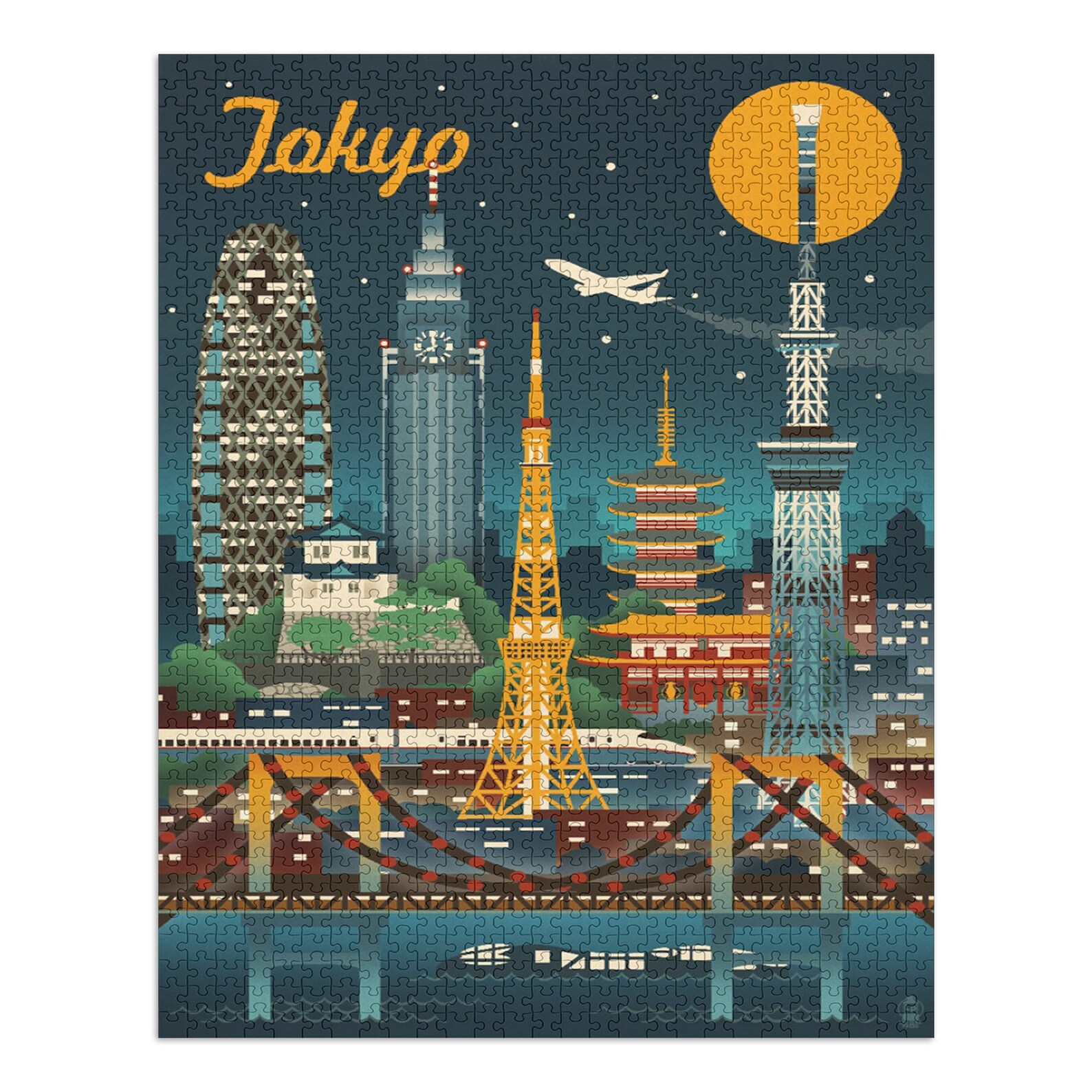 Puzzle Tokyo Japan Retro Skyline 1000 Pieces Unique - Etsy