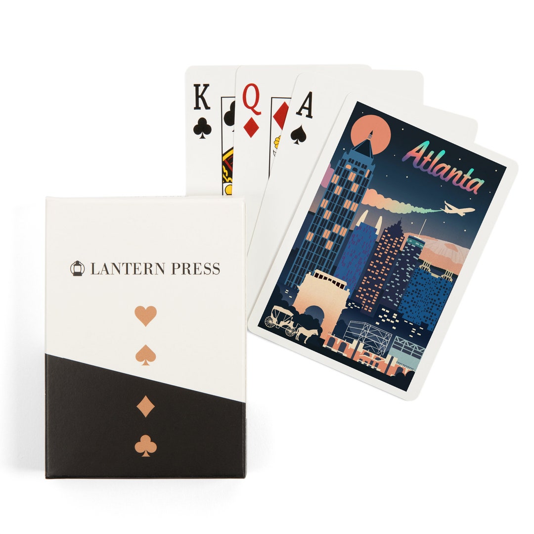Playing Cards, Atlanta, Georgia, Retro Skyline Chromatic Series ...