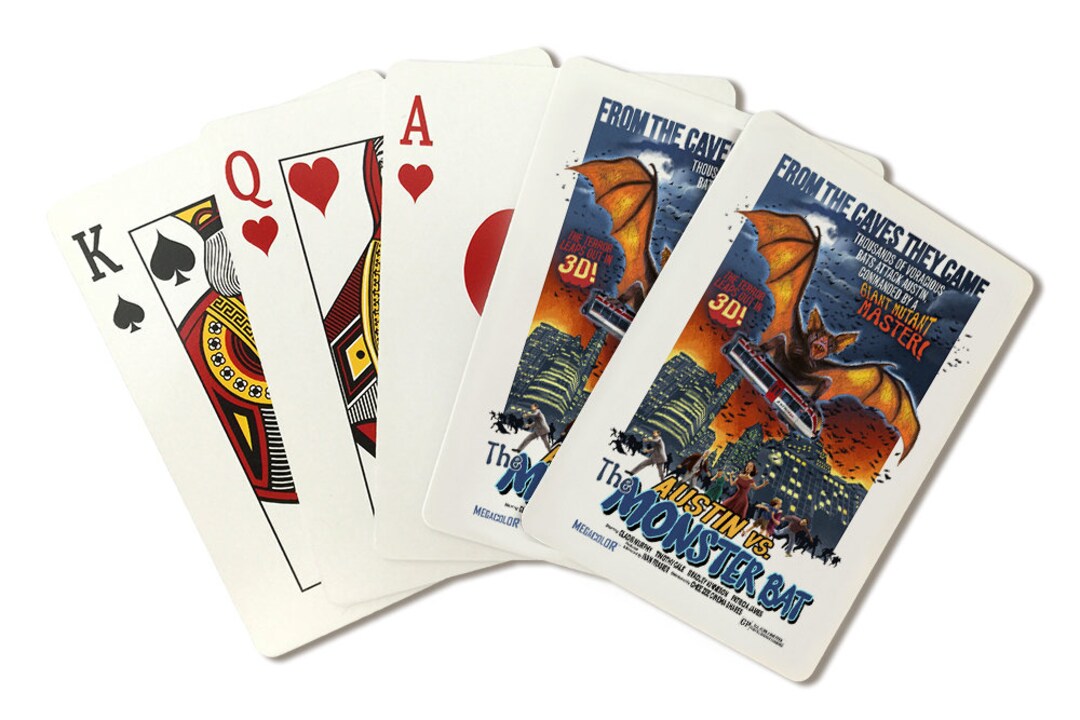Playing Cards Austin Texas Austin Vs the Monster Bat B - Etsy