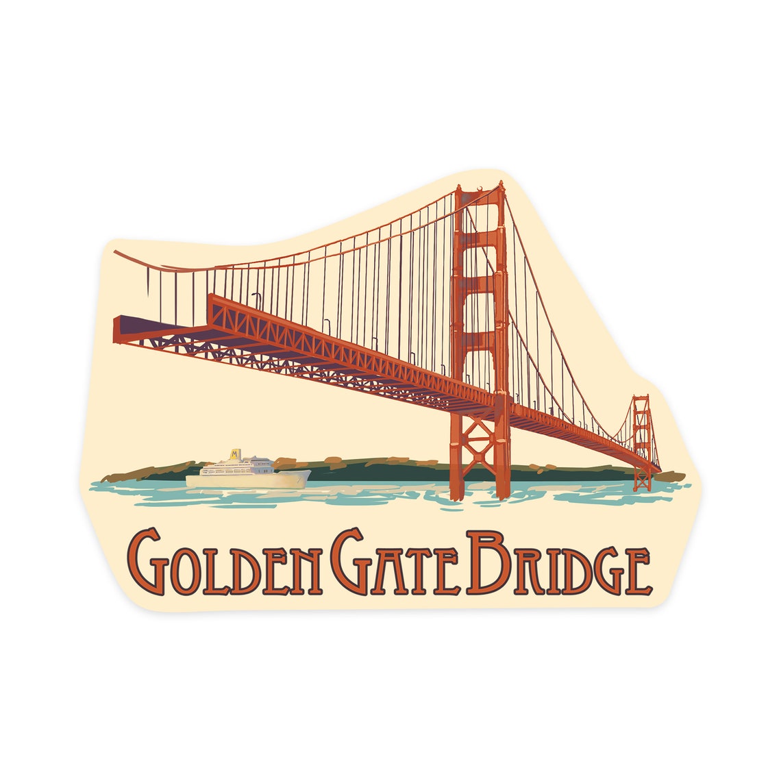 Sticker San Francisco California Golden Gate Bridge - Etsy
