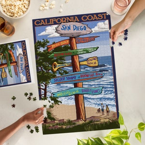 Puzzle San Diego California Destinations Sign 1000 Pieces - Etsy