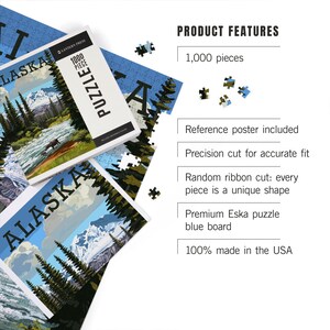 Puzzle, Alaska, Moose and River Rapids, 1000 Pieces, Unique Jigsaw ...