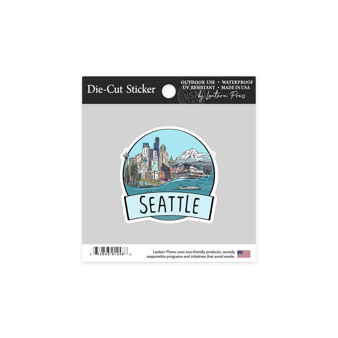 Sticker Seattle Washington Cityscape Line Drawing - Etsy