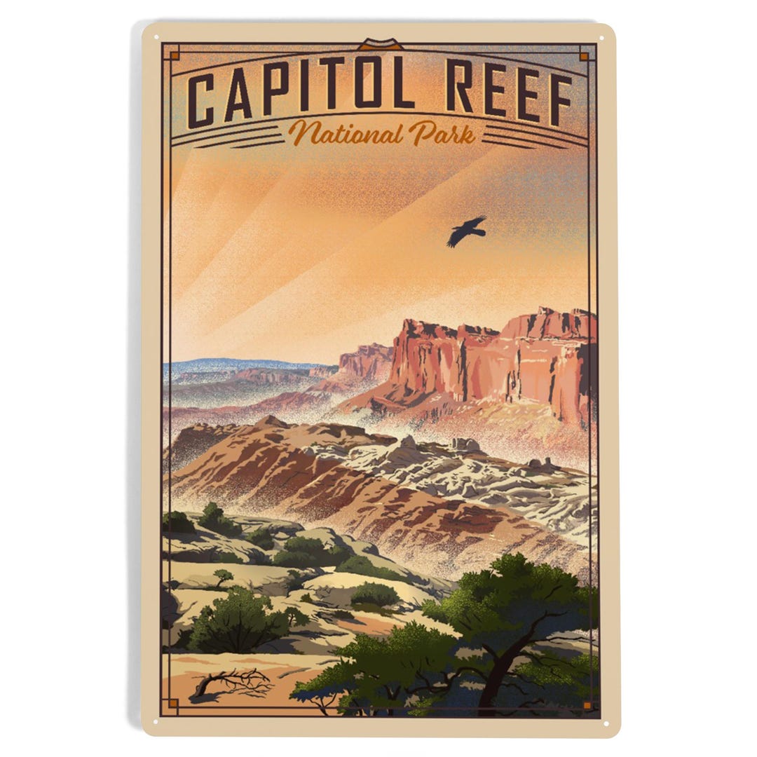 Metal Signs, Capitol Reef National Park, Utah, Water Pocket Fold ...