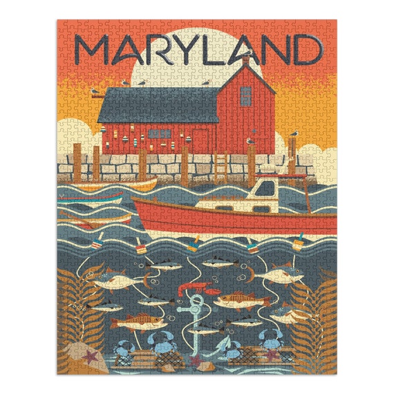 Puzzle Maryland Geometric 1000 Pieces Unique Jigsaw - Etsy