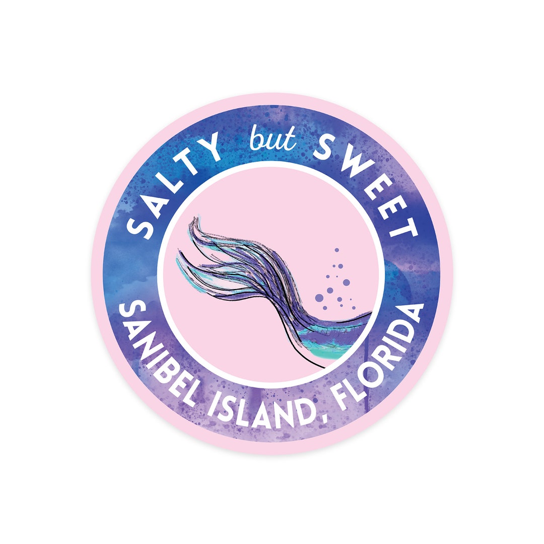 Sticker Sanibel Island Florida Salty but Sweet Mermaid - Etsy